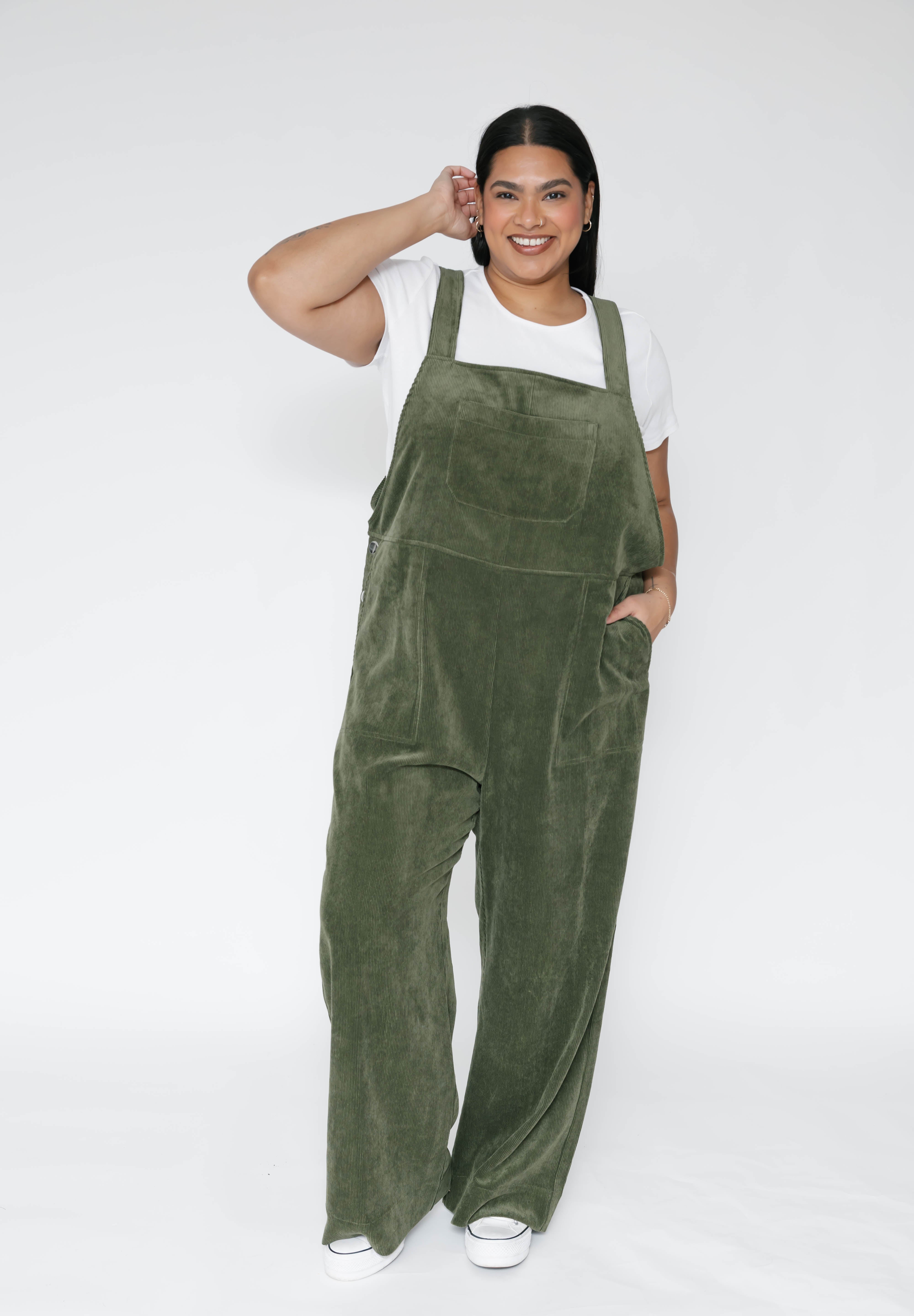 Stevie Cord Overall in Hunter Green – Smash + Tess