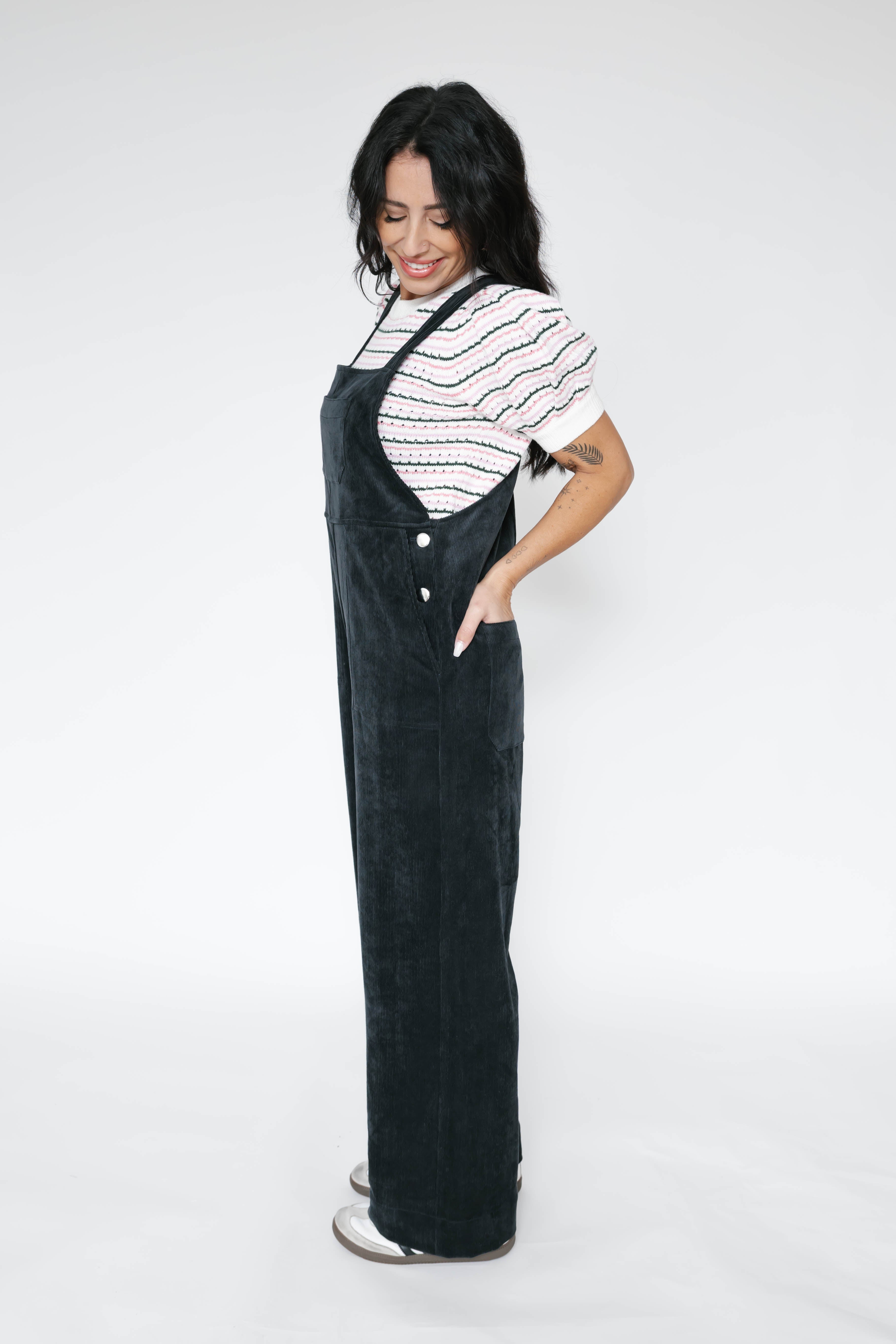 Stevie Cord Overall in Jet Black – Smash + Tess